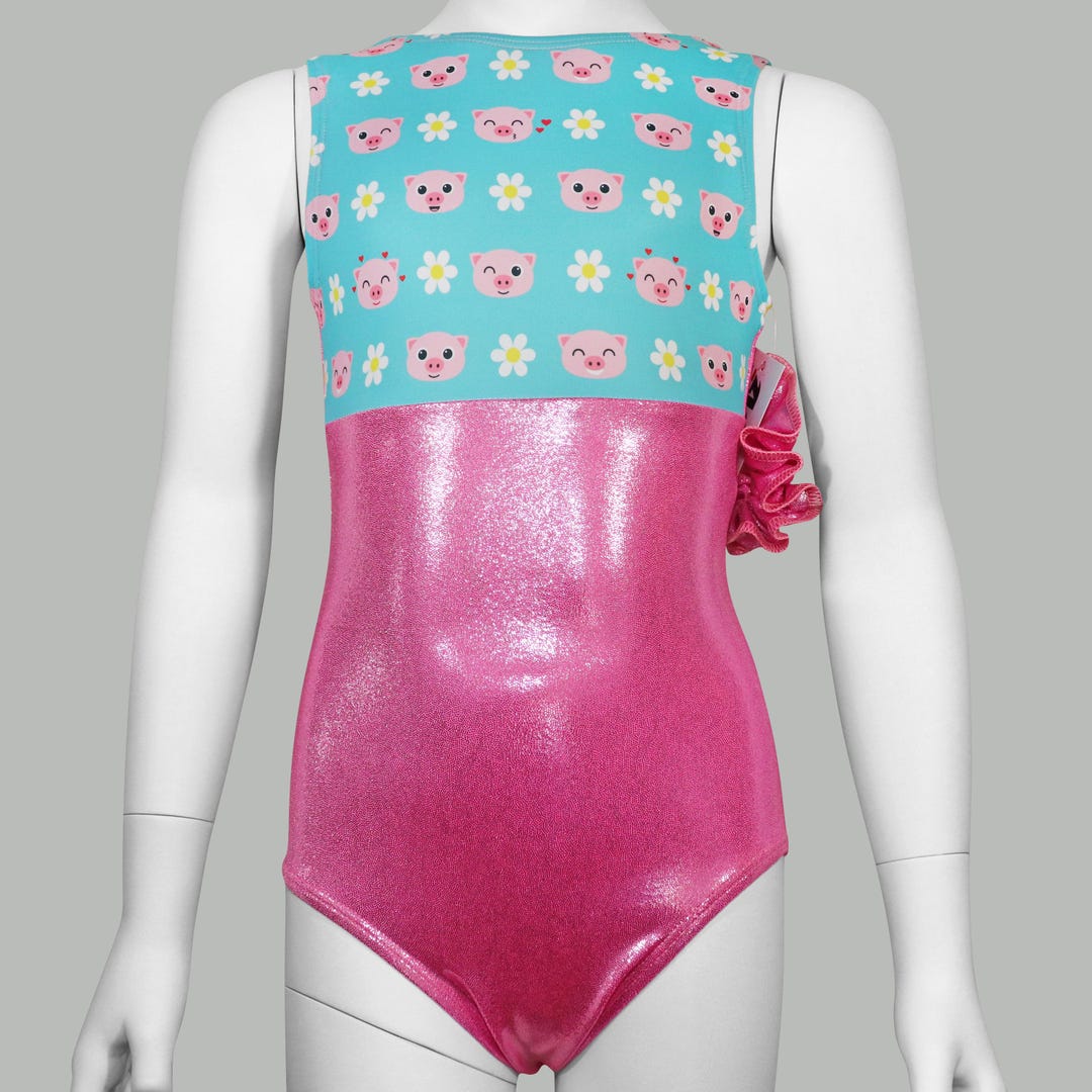 Pink Pigs Leotard - Gymnastics Leotard for Practice - Pink Mystique ...