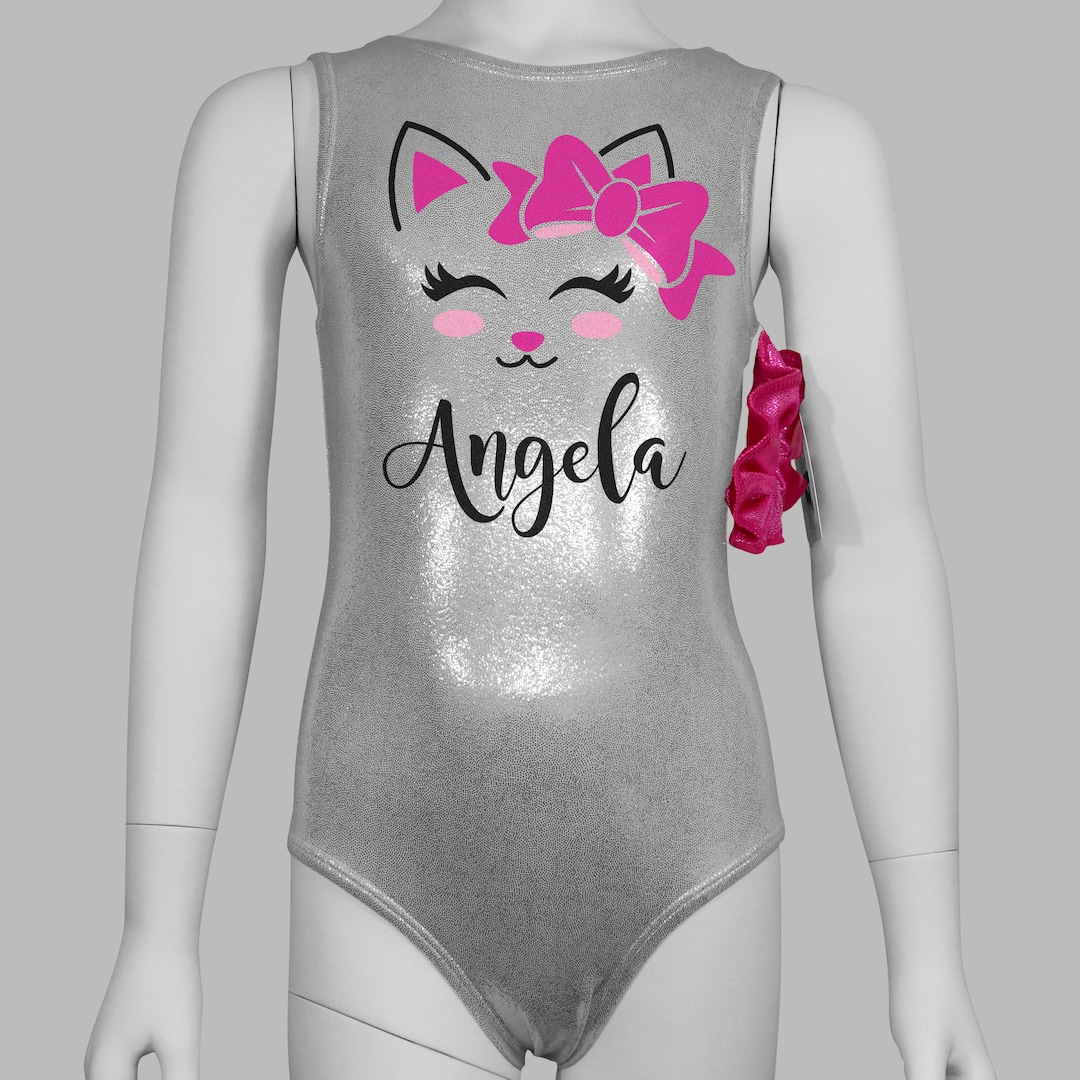 Personalized Gymnastics Cat Leotard for Girls, Kids, Toddlers, Teens ...