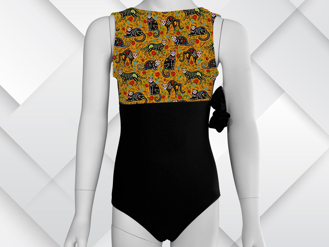 Sugar Skull Cats Cat Gymnastics Leotard Girls Toddlers Kids Teens Dance ...