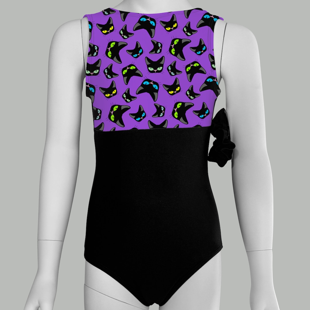 Halloween Black Cats Gymnastics Leotard Girls Toddler Kids Teen Dance ...
