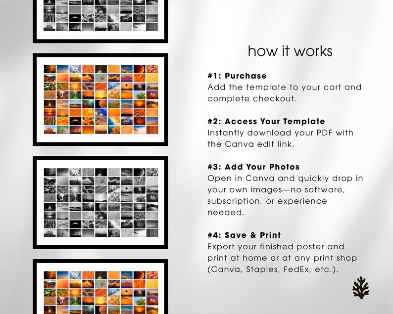 72 Photo Collage Poster Template, Canva Editable Wall Art, 2:3 Ratio ...