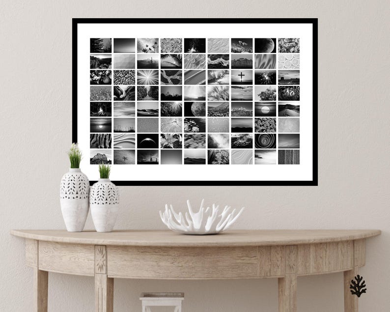 72 Photo Collage Poster Template, Canva Editable Wall Art, 2:3 Ratio ...