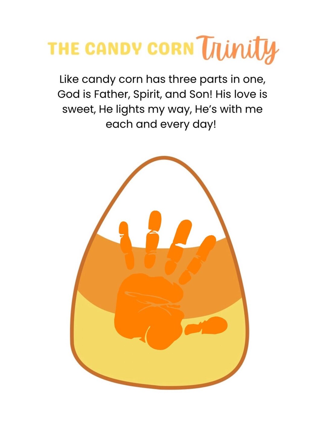 Candy Corn Trinity Handprint Craft - Etsy