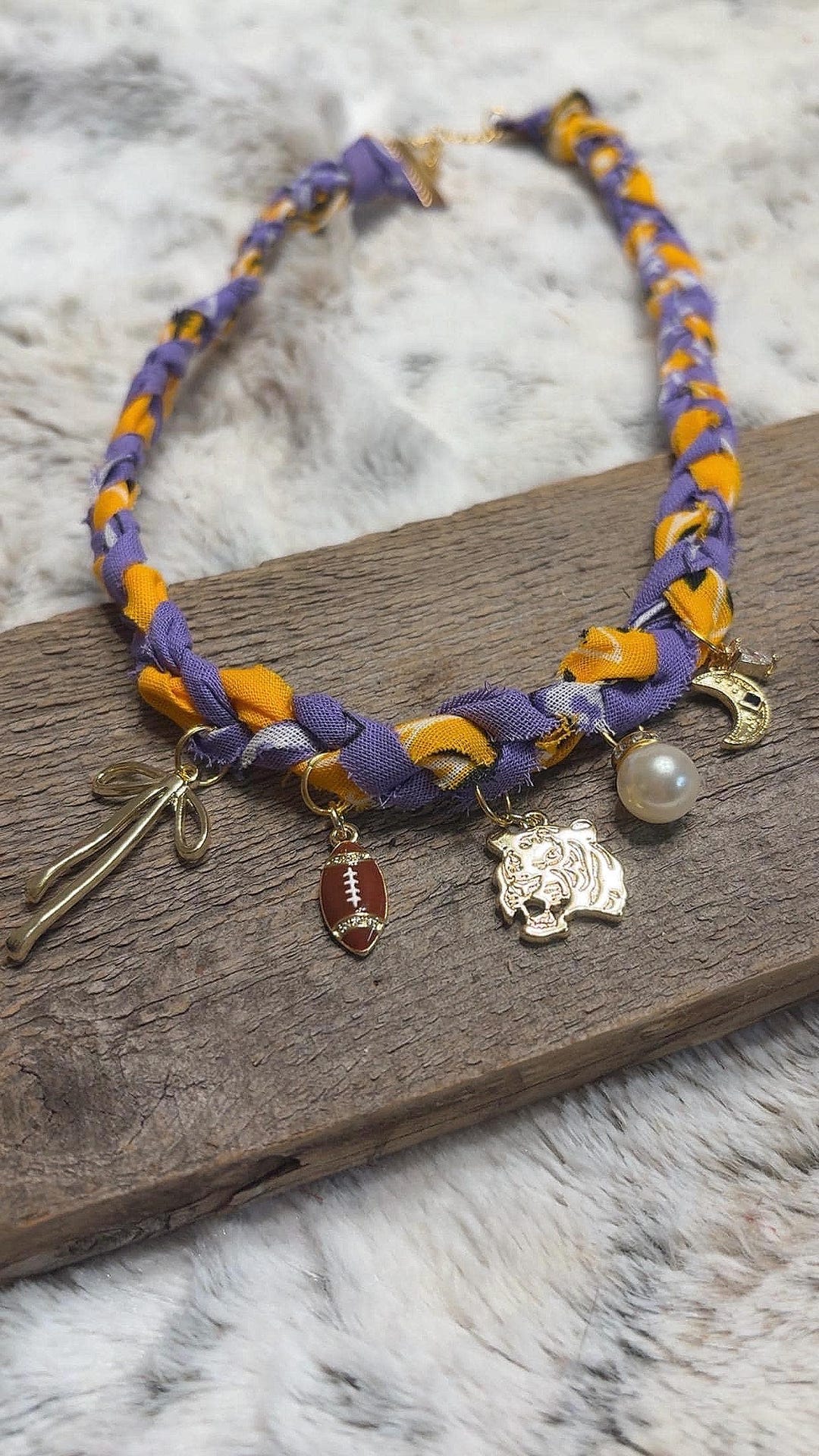Custom Gameday Bandana Charm Necklace - LSU Tigers - Etsy