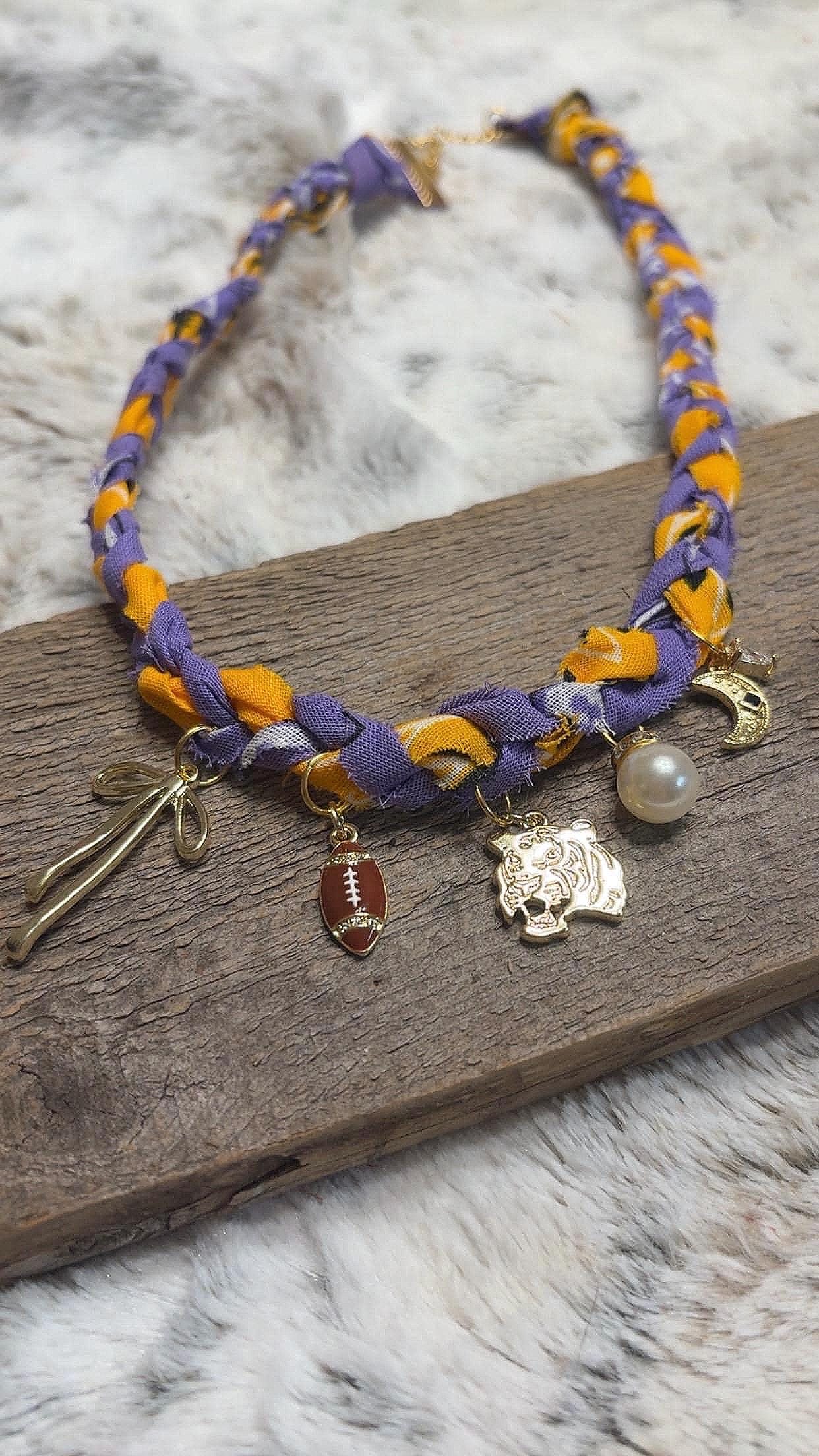 Custom Gameday Bandana Charm Necklace - LSU Tigers - Etsy