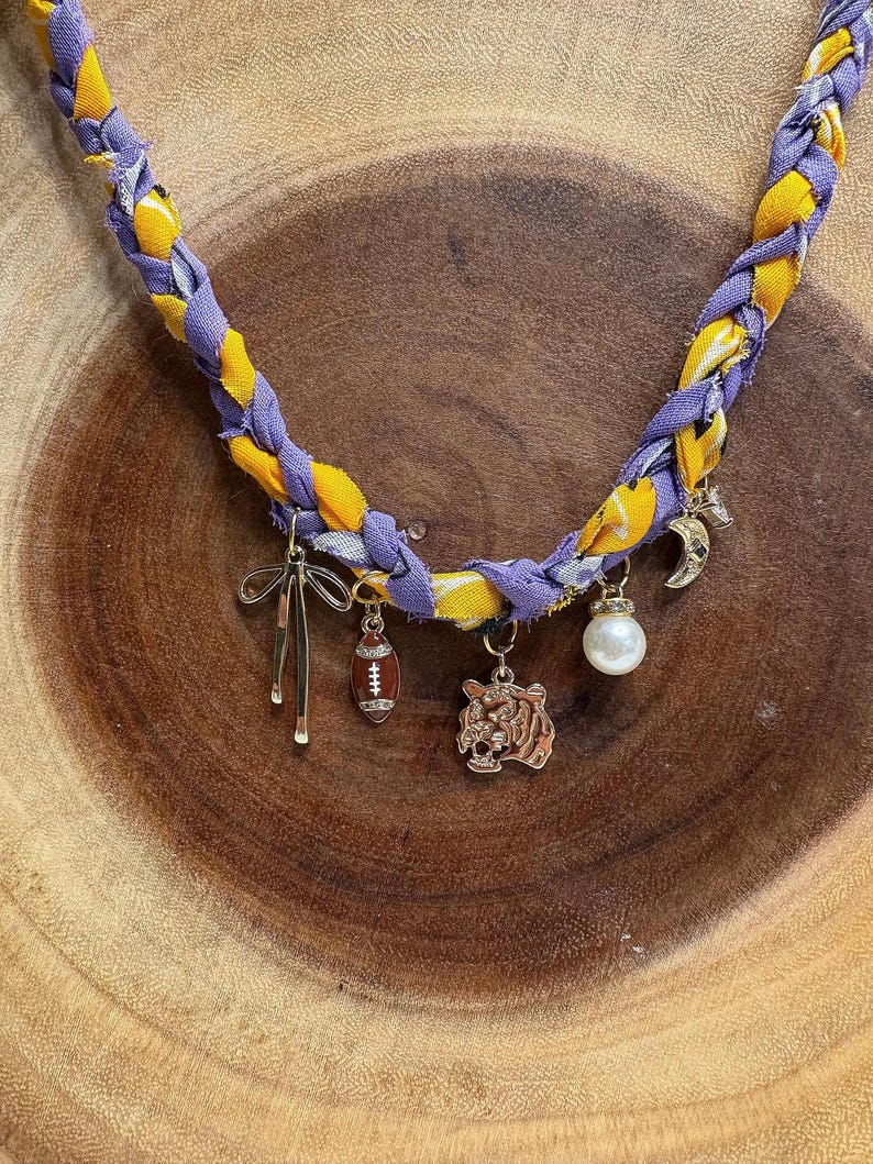 Custom Gameday Bandana Charm Necklace - LSU Tigers - Etsy