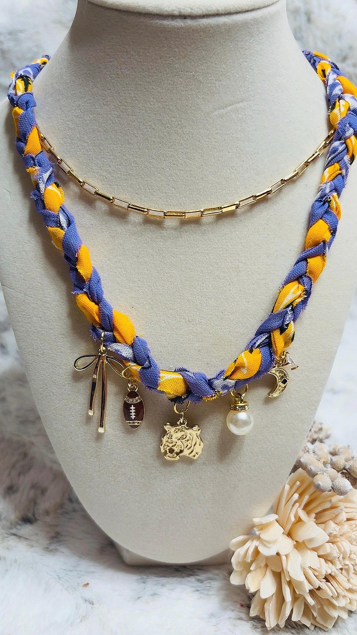 Custom Gameday Bandana Charm Necklace - LSU Tigers - Etsy