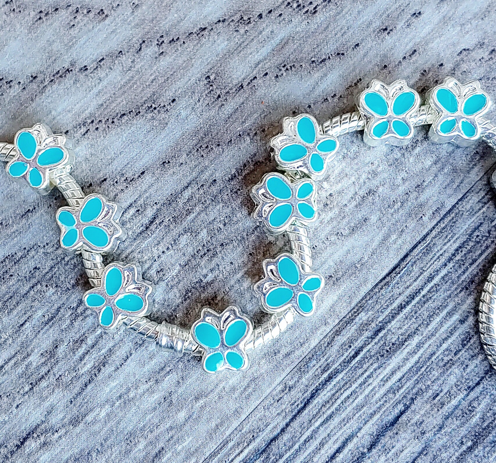 50 TEAL BLUE Enamel Butterfly Charms - Wholesale Silver Tone European ...
