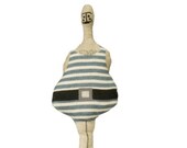 Items similar to Stuffed Art Doll Strongman Blue soft textile handmade ...