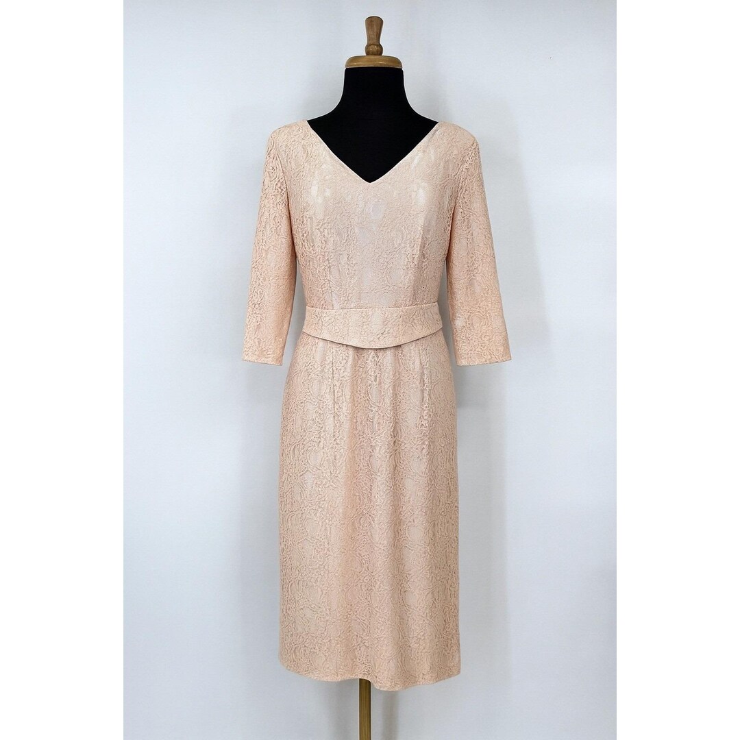 VTG Alfred Weber Lace Mini Dress Back Zip Elegant Formal Long Sleeve ...