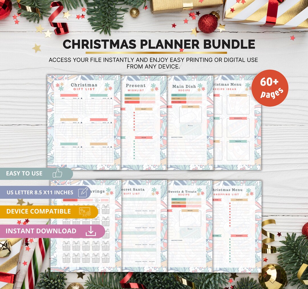 Christmas Planner Bundle: Holiday Organizer, Gift Tracker (printable ...