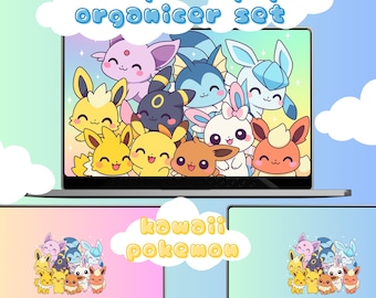 Kawaii Pokemon Desktop Wallpaper Organizer Set (digital Download) - Etsy