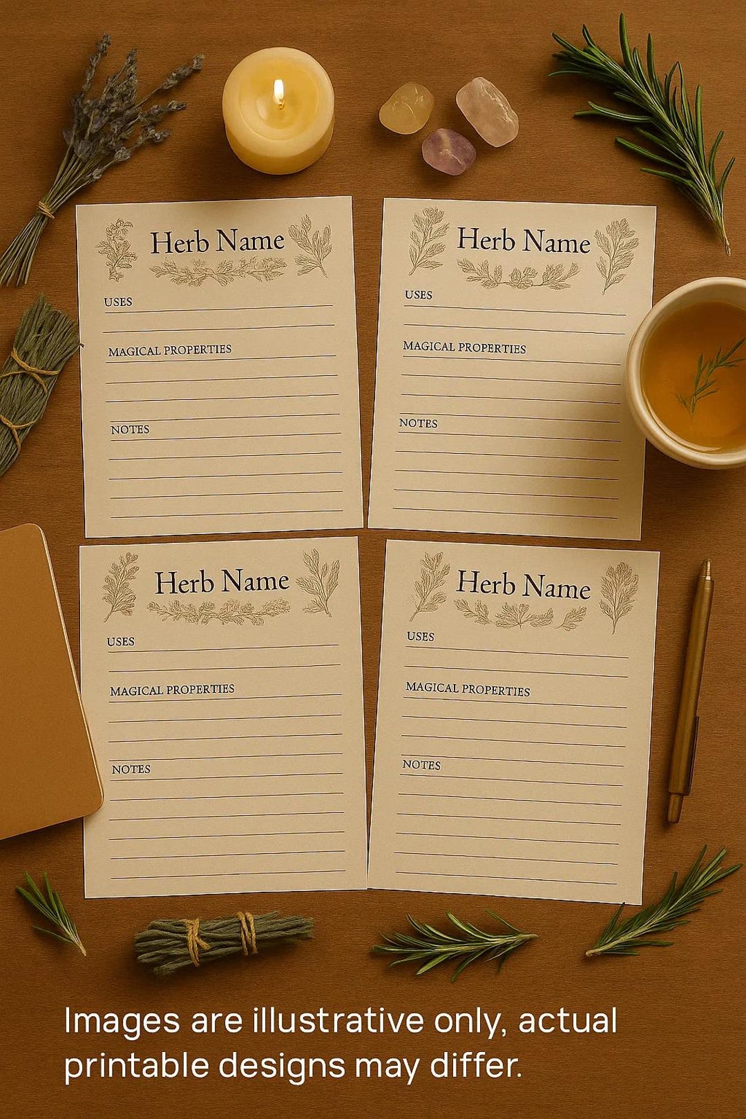 Printable Herb Log Bundle | Witchcraft Apothecary & Botanical Grimoire ...