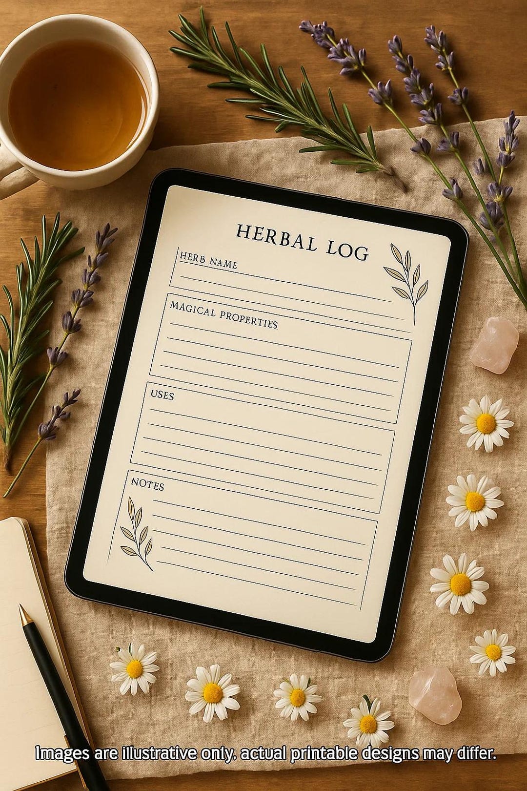 Sage Herb Log Page - Printable Grimoire Sheet for Witchcraft & Herbal ...