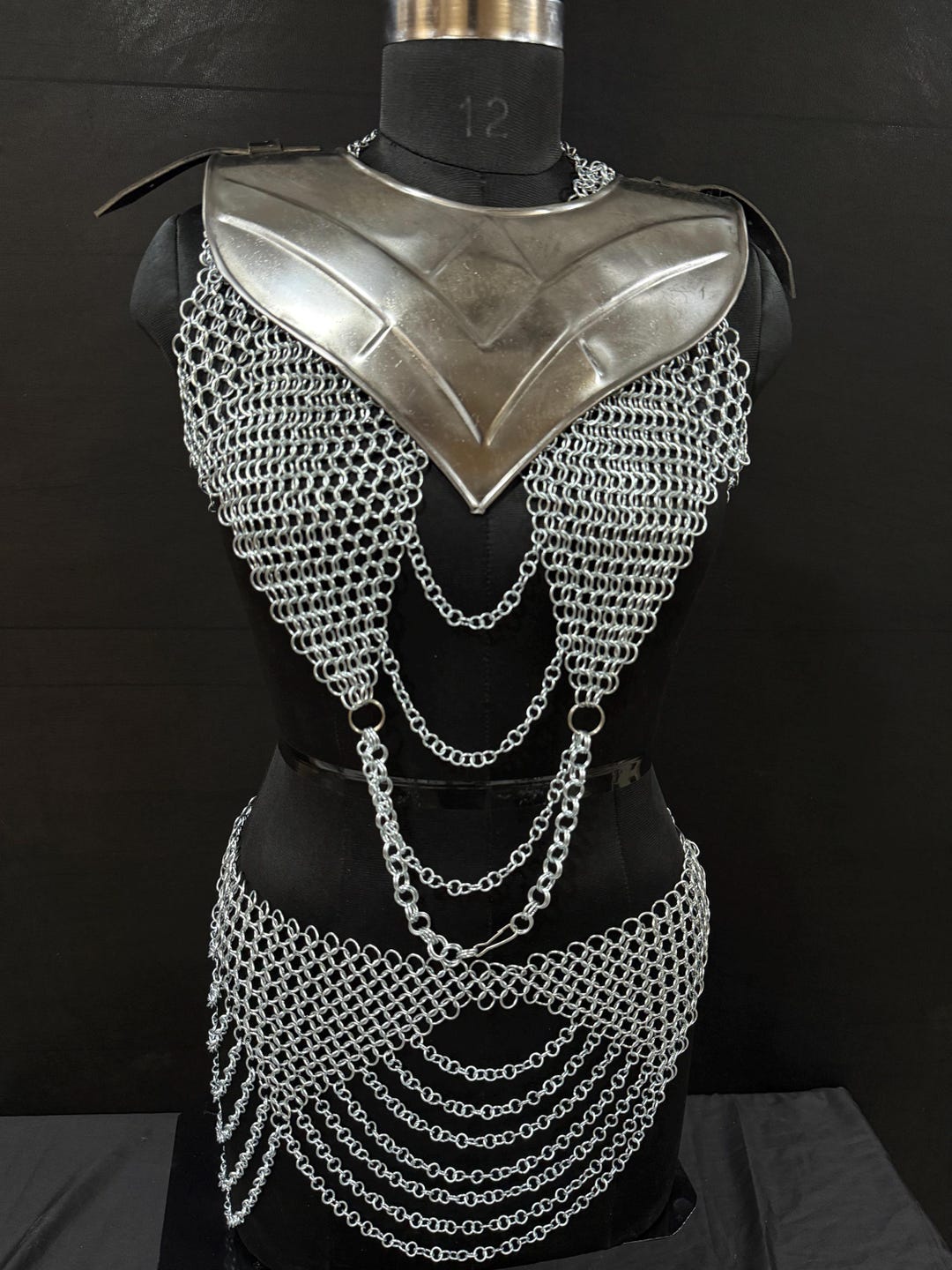Chainmail Armor With Metal Gorget | Medieval Chain Mail Top & Skirt ...