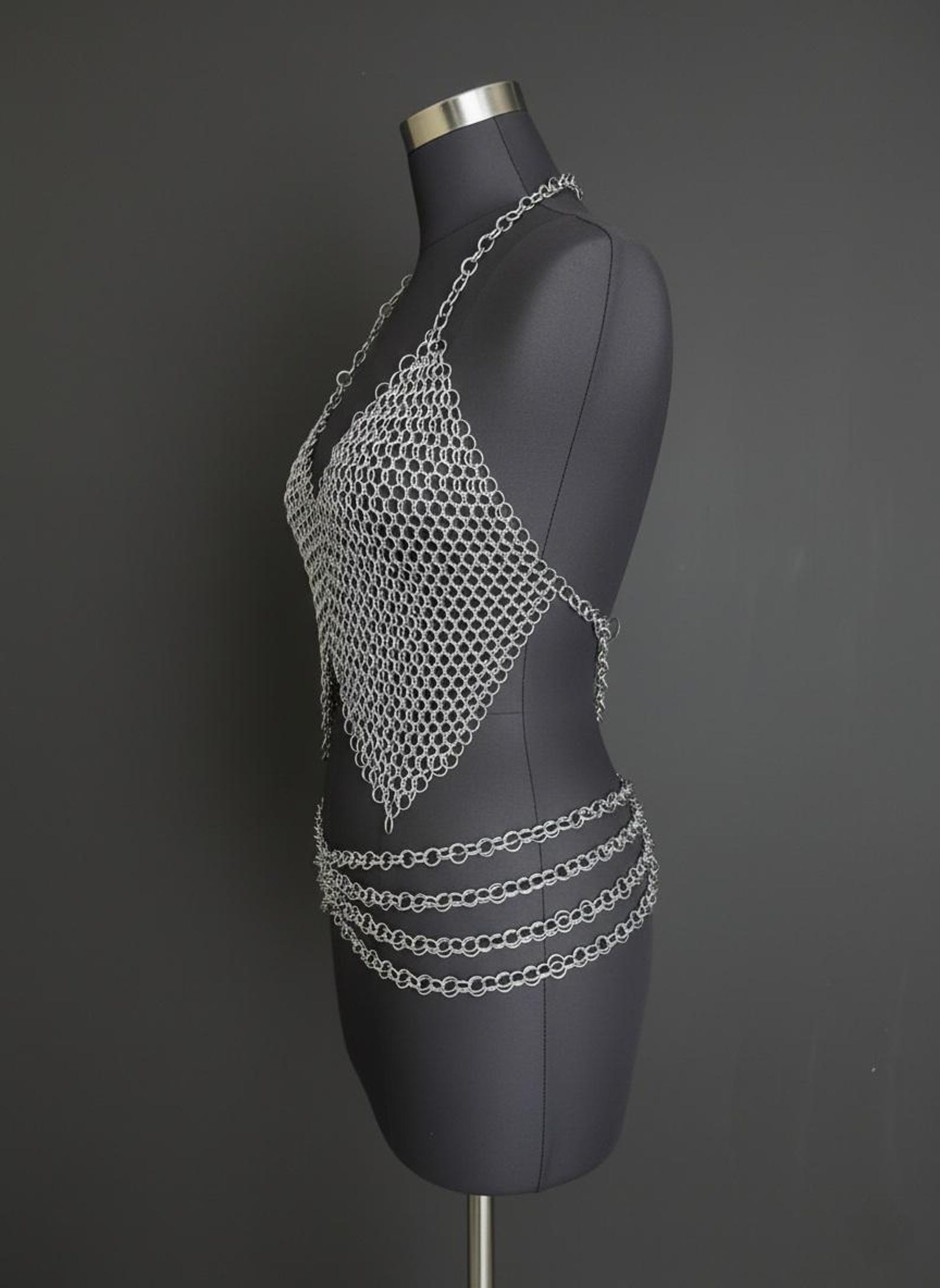 Handmade Steel Chainmail Bra Top & Hip Belt | Rave Festival Outfit - Etsy