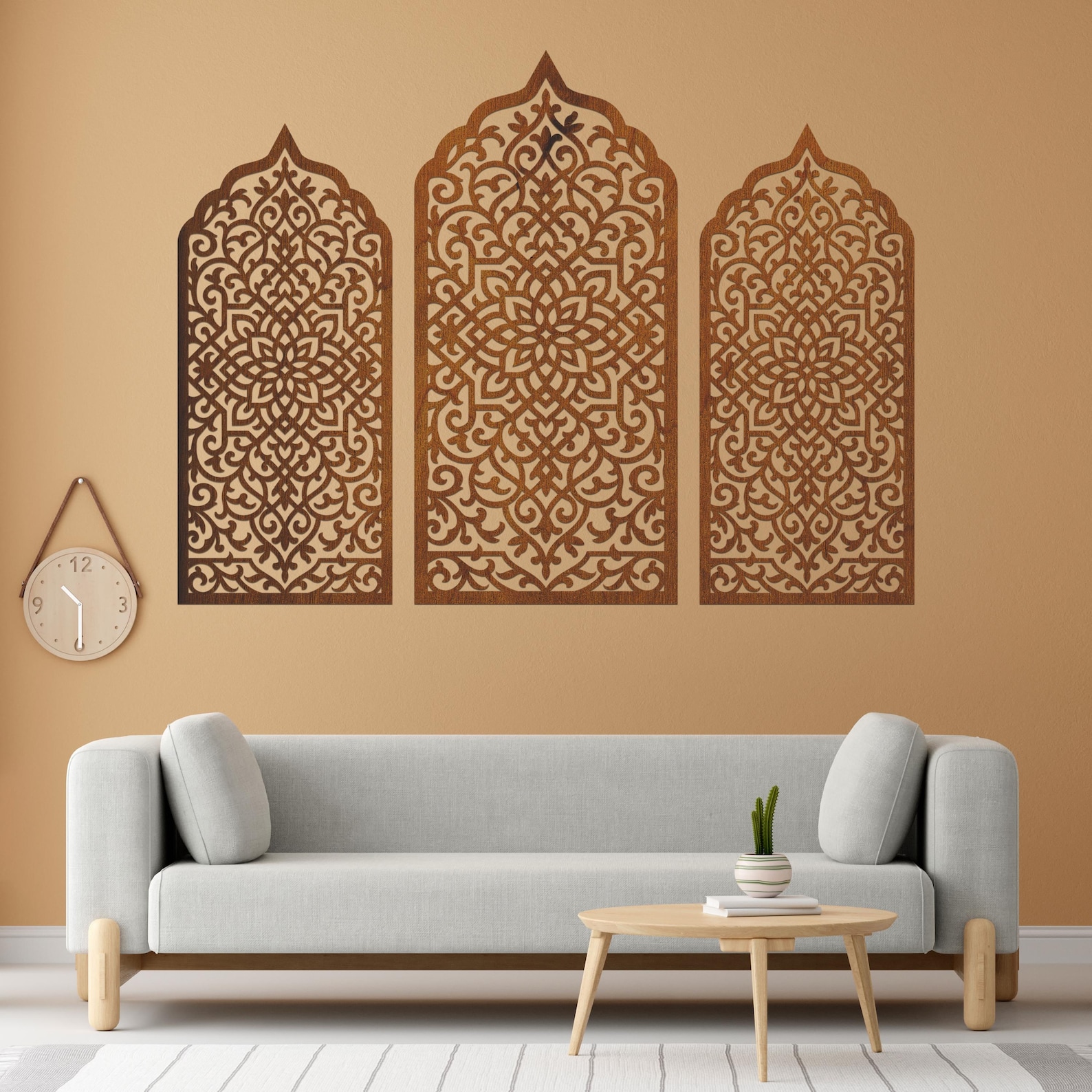 Moroccan Wood Panel Set, Lattice Decorative Panels, Arabic Windows Wall ...