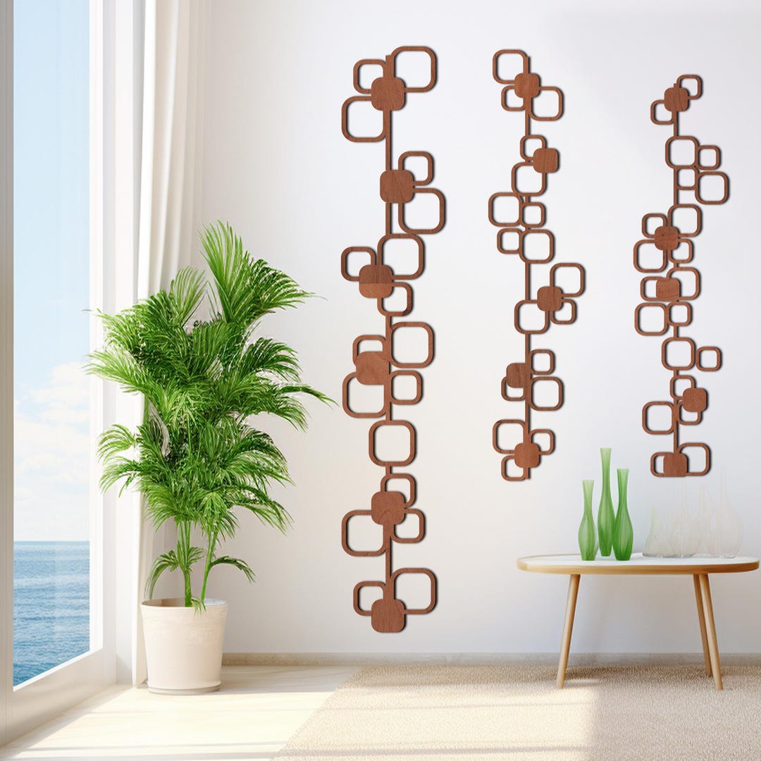 Mid-century Wood Wall Decor, Mid Century Abstract Panels, Retro Wood ...