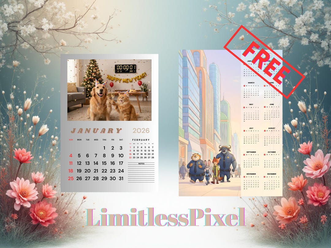2026 Custom Photo Calendar Template | Editable Monthly Photo Calender ...