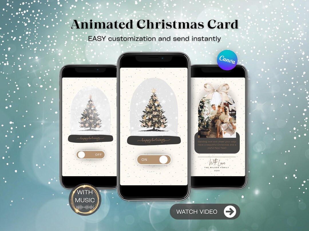Animated Christmas E-card Template: Personalized Photo Holiday Video ...