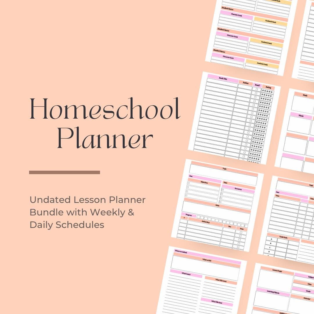 2025-2026 Homeschool Planner Printable | Weekly & Monthly Lesson Plan ...