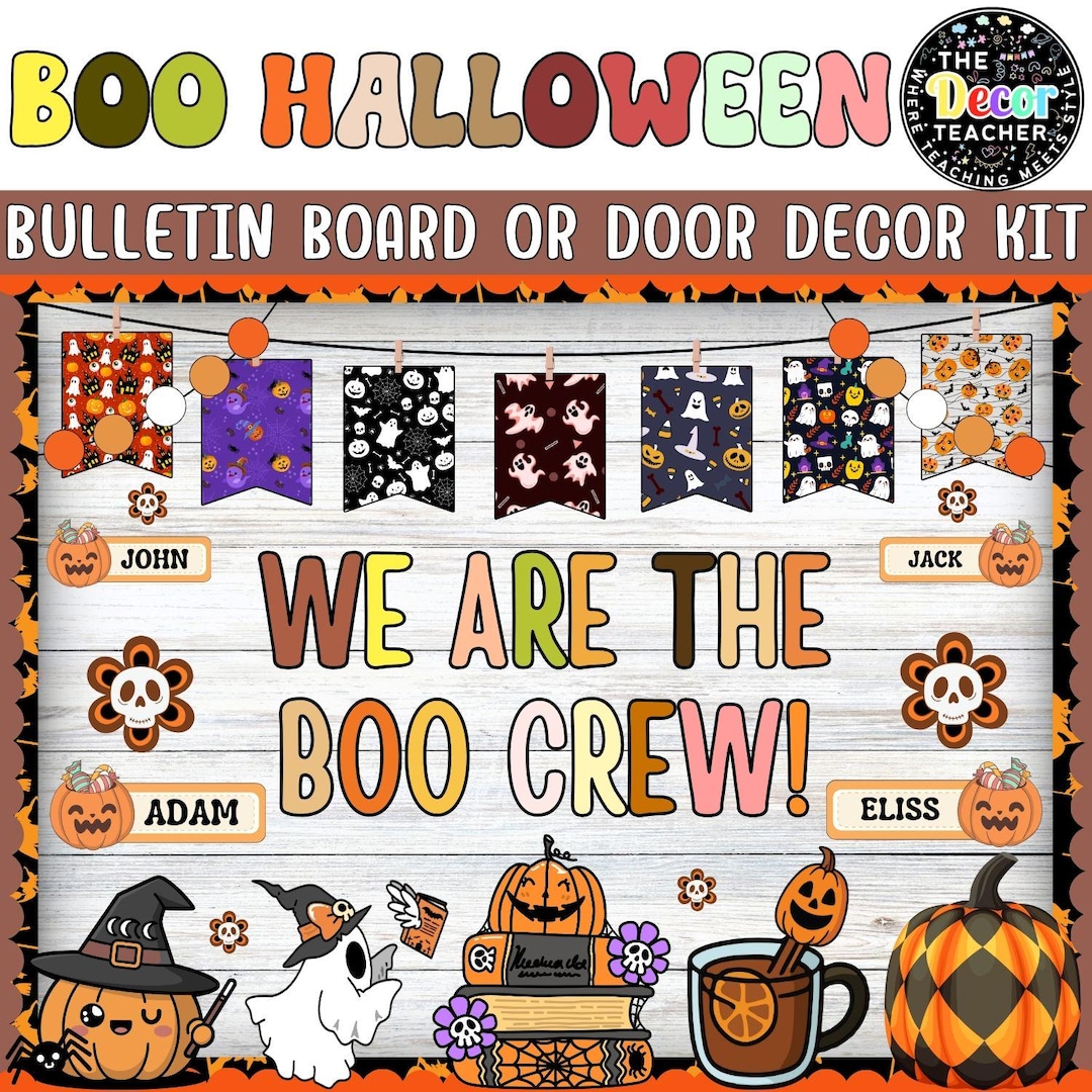 We Are the Boo Crew! Halloween Bulletin Board & Door Decor Kit | Spooky ...