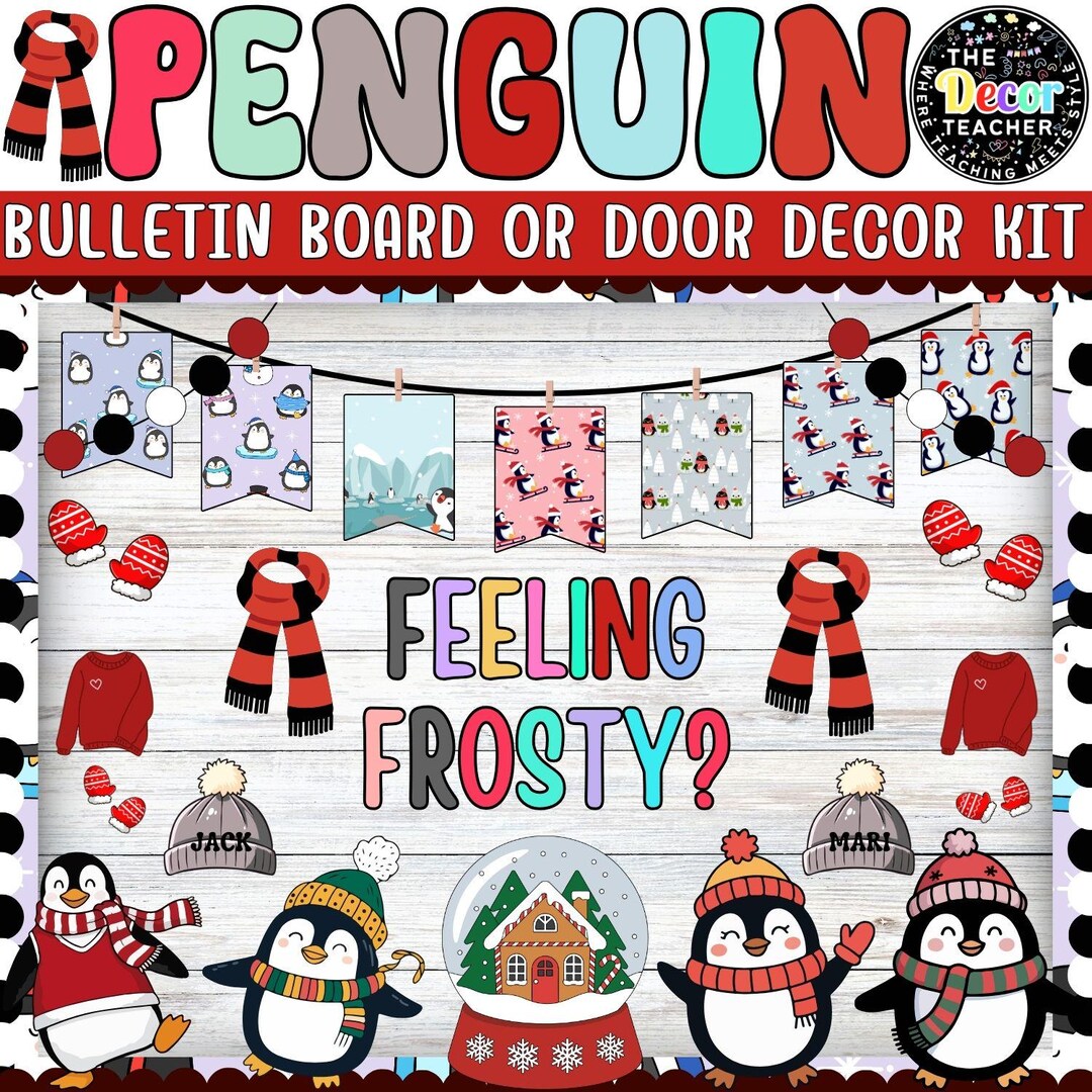 Penguin Winter Bulletin Board & Door Decor Kit – Feeling Frosty? - Etsy