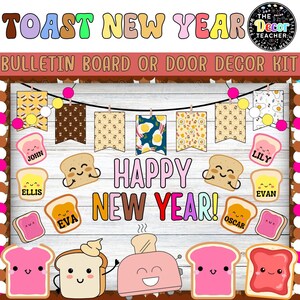 Toast to the New Year Bulletin Board Kit | Fun Classroom Door Decor ...