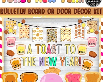 Toast to the New Year Bulletin Board Kit | Fun Classroom Door Decor ...
