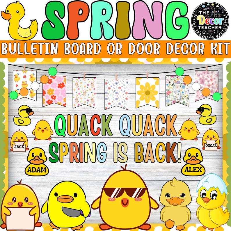 Quack Quack Spring is Back! Duck Bulletin Board and Door Decor Kit ...