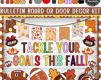 Tackle Your Goals This Fall! Bulletin Board and Door Decor Kit | Autumn ...