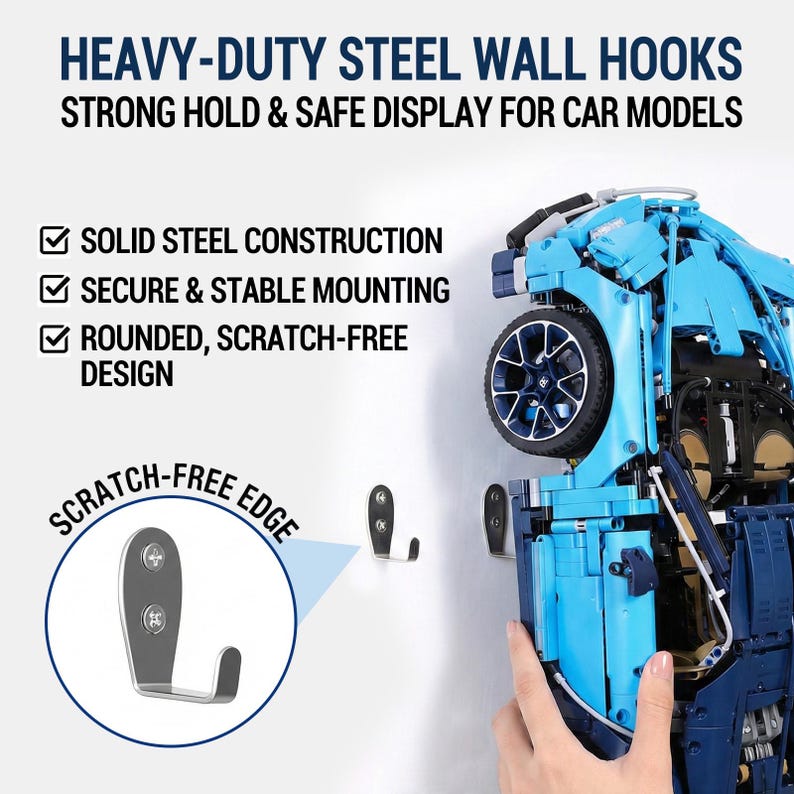 Bugatti Chiron 42083 Compatible Wall Display – Blue Metal Frame ...