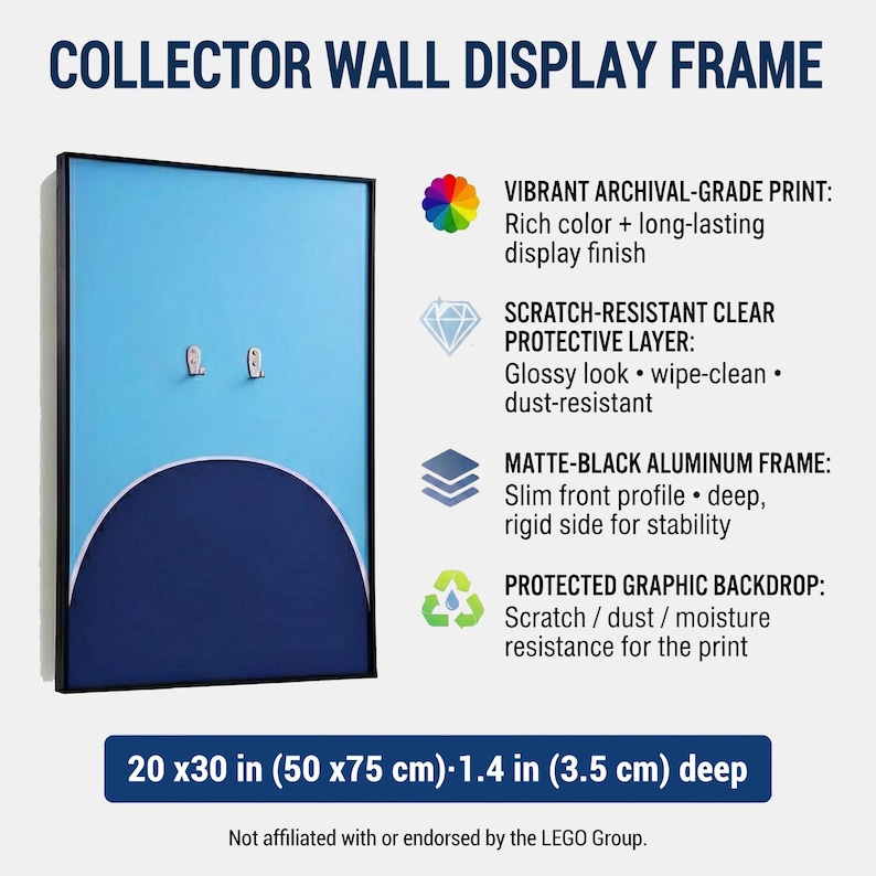 Bugatti Chiron 42083 Compatible Wall Display – Blue Metal Frame ...