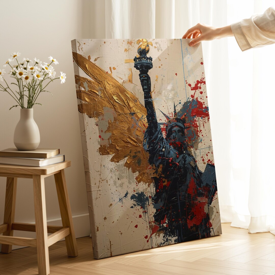 USA 250 Wall Art: Statue of Liberty Angel Canvas, America 1776–2026 ...