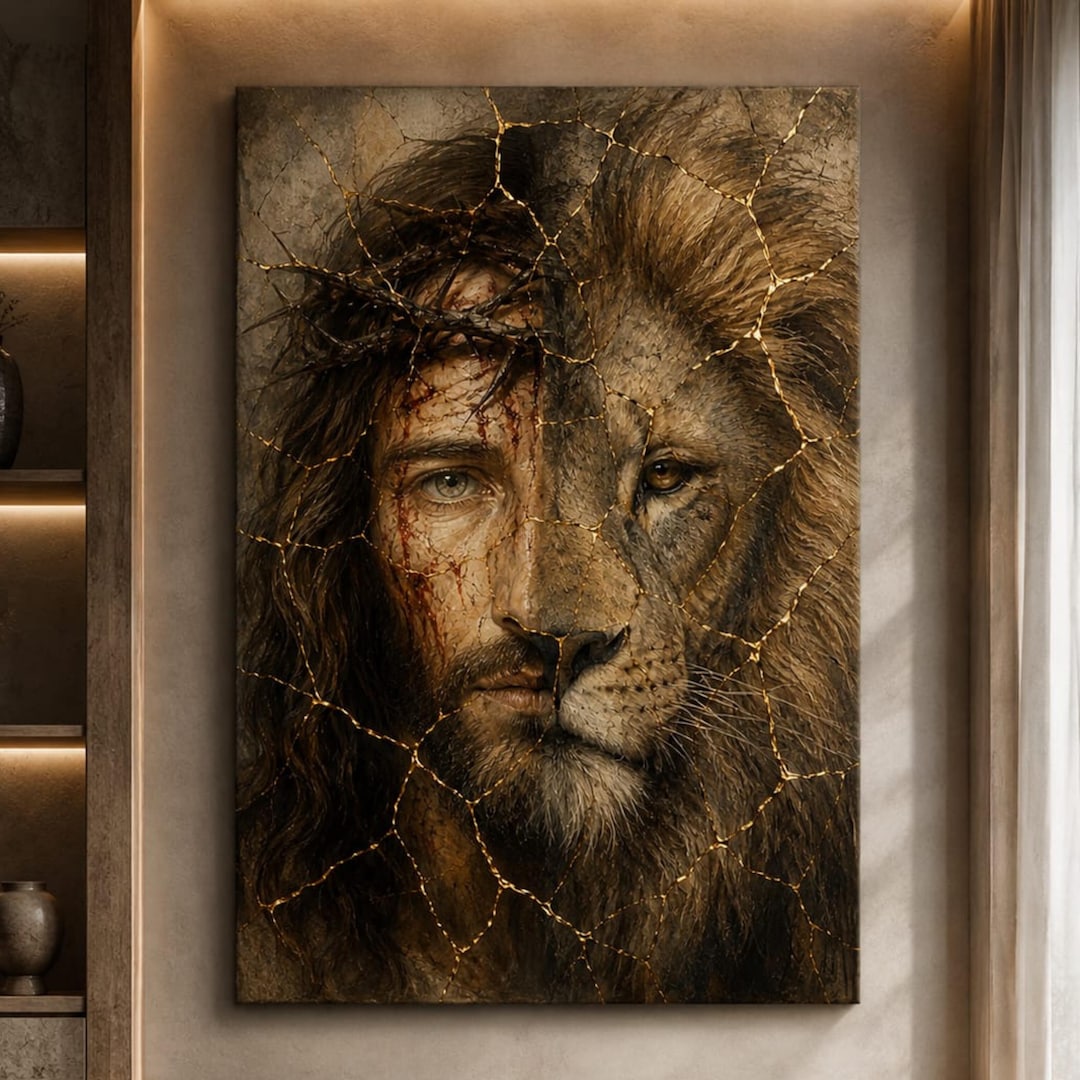 Lion of Judah Wall Art: Jesus Canvas Print, Christian Decor, Faith ...