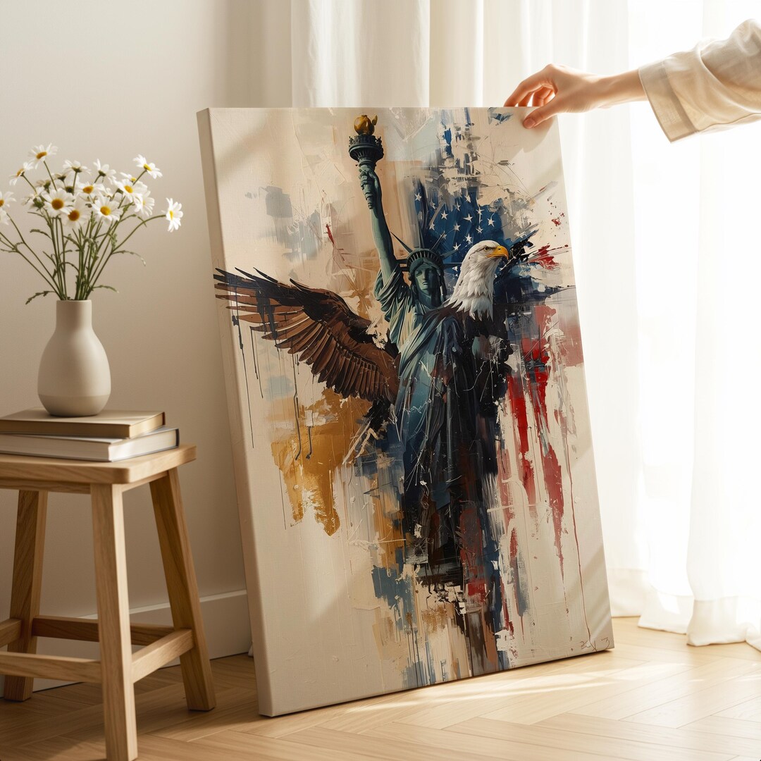 USA 250 Wall Art: Statue of Liberty Angel Canvas, America 1776–2026 ...