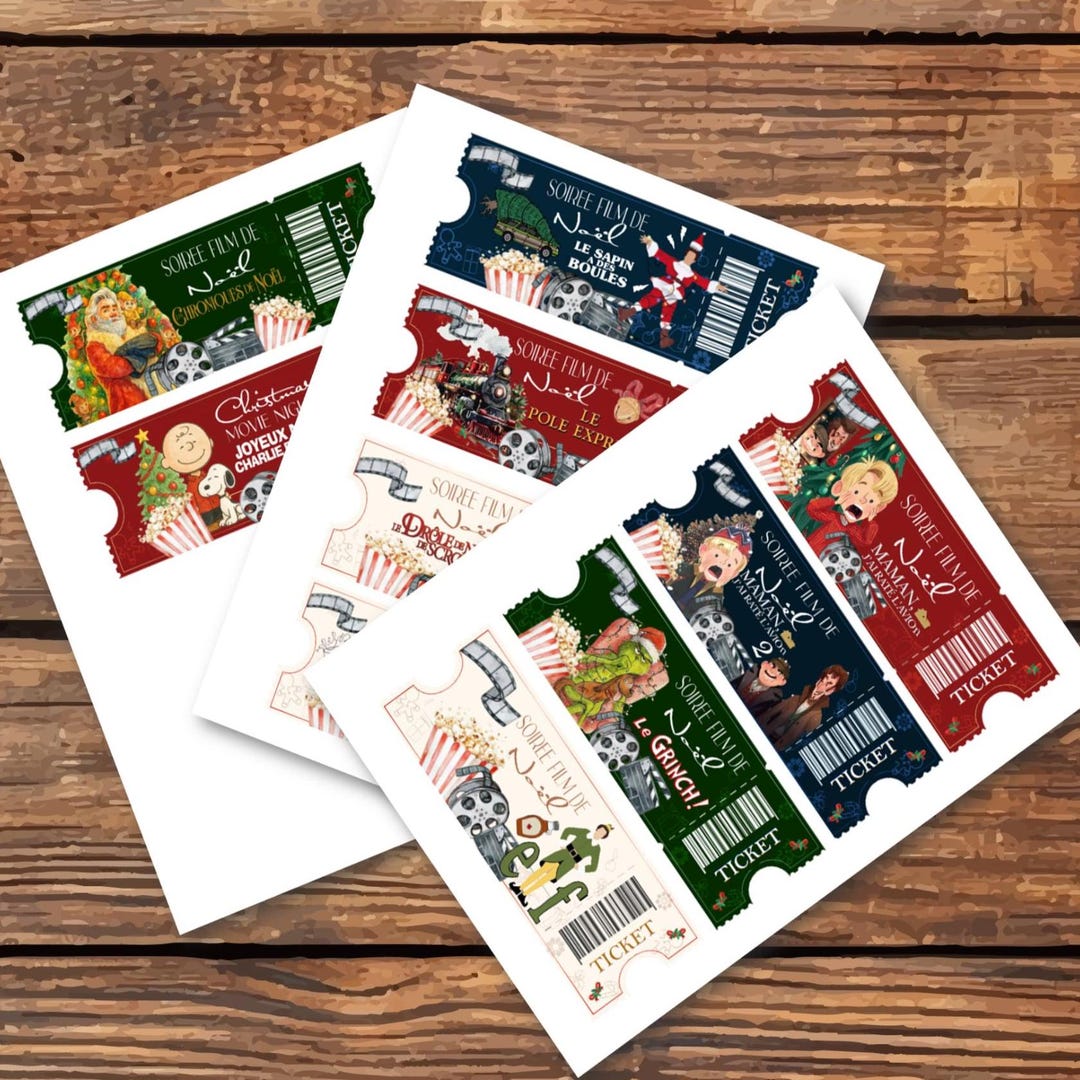 Ticket Film De Noel Soirée Cinéma Famille Enfant , Père Noel Lutin ...
