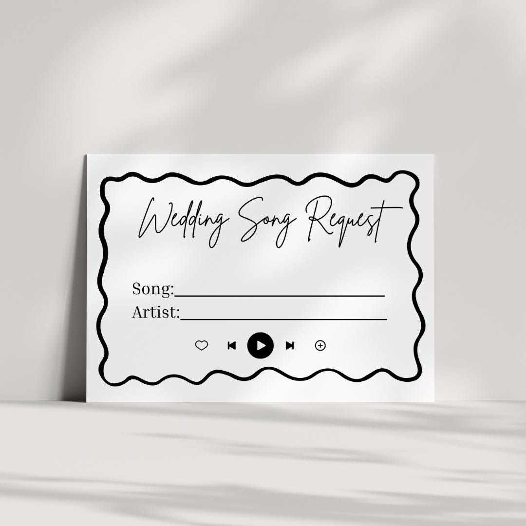 Wedding Song Request Card - Etsy