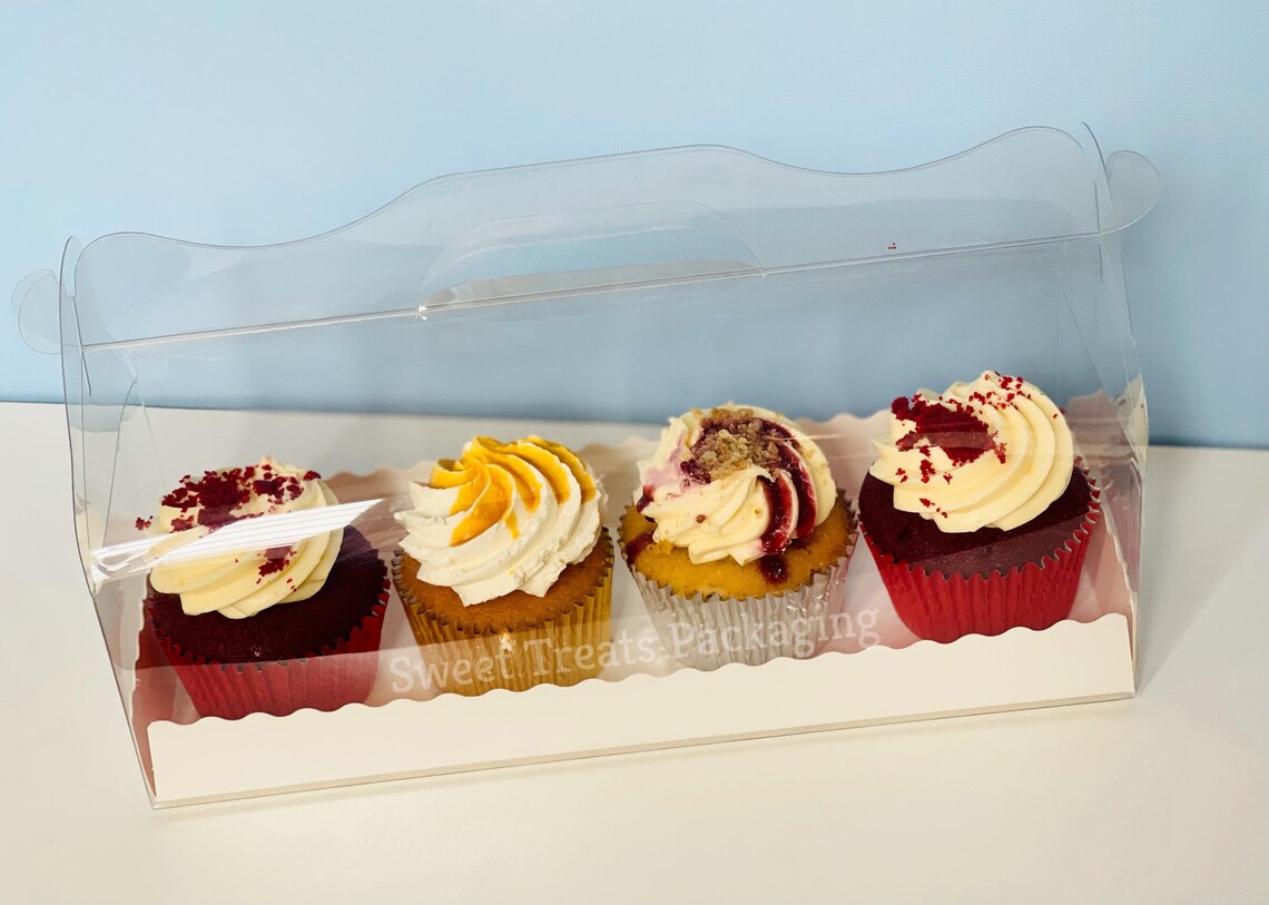 Clear Swiss Roll Box With Handle | Cake Roll & Cupcake Packaging ...