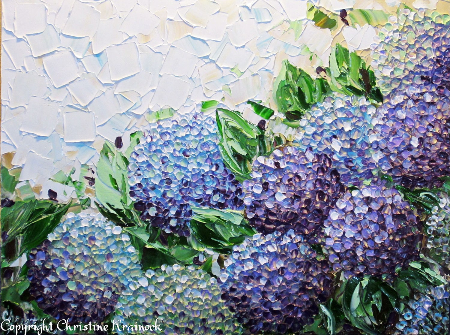 GICLEE PRINT Art Abstract Painting Hydrangea Purple Flowers - Etsy