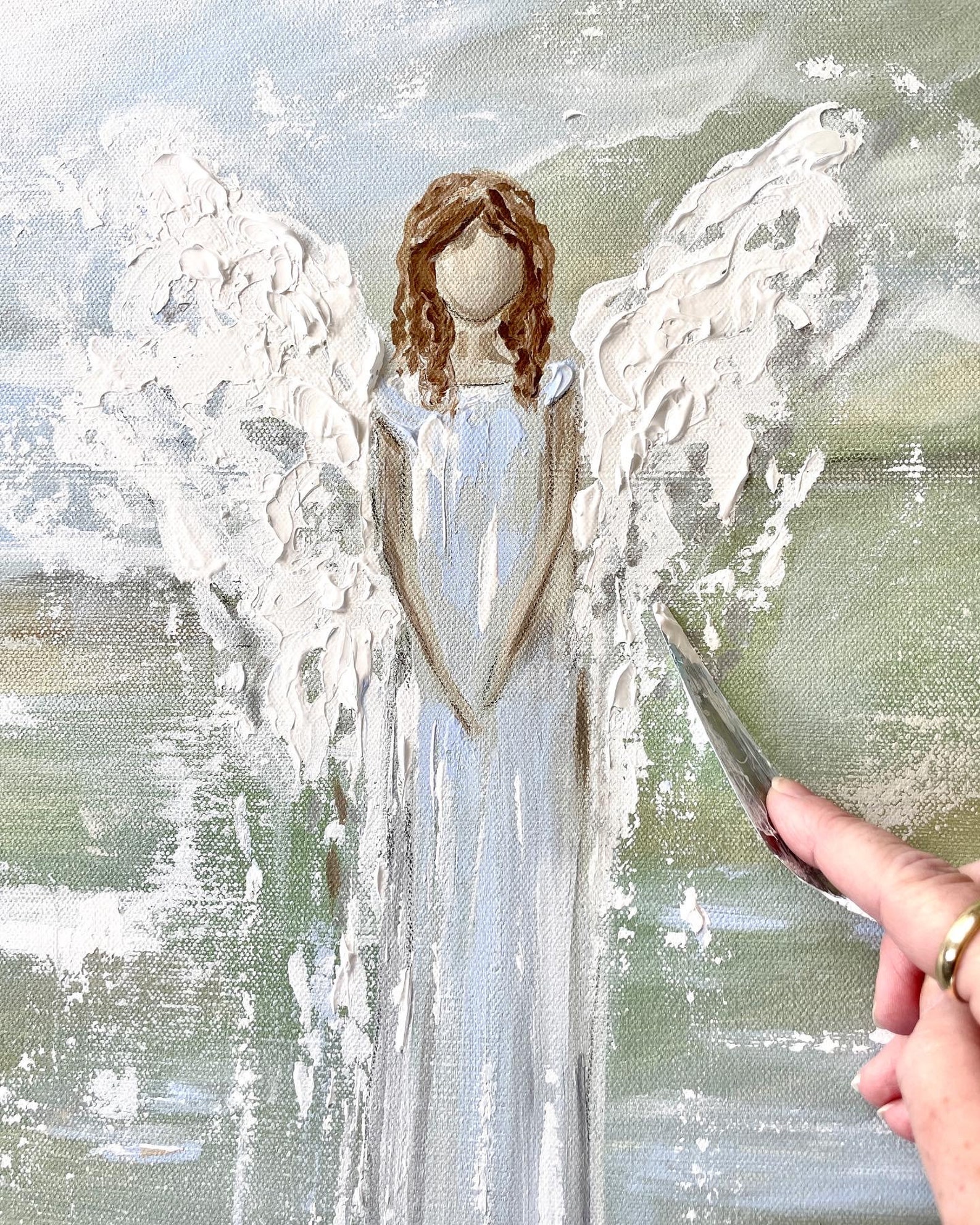 Original Angel Oil Painting: Custom Guardian Angel Art on Canvas - Etsy