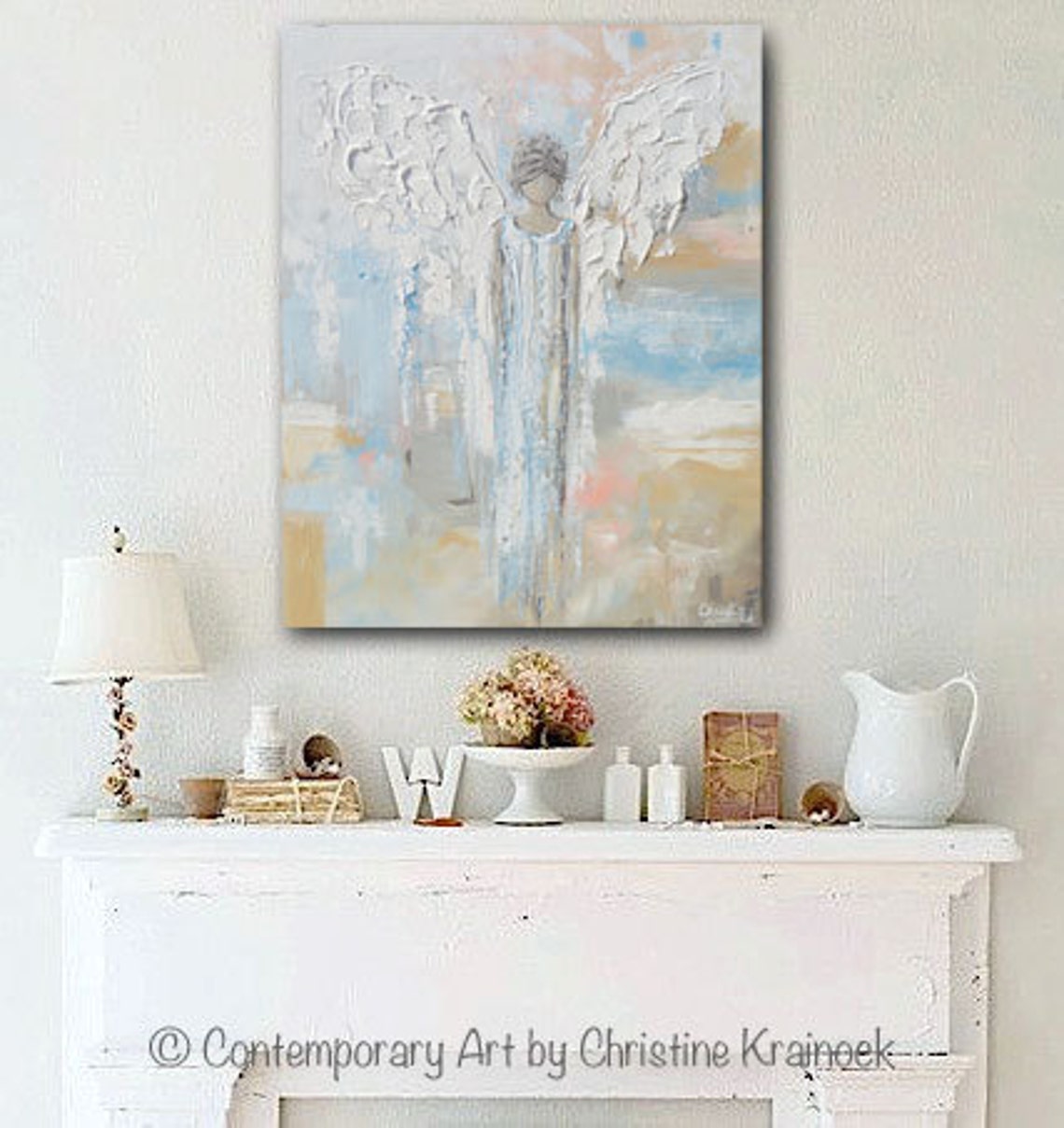 GICLEE PRINT Art Abstract Angel Painting Canvas Print Oil - Etsy