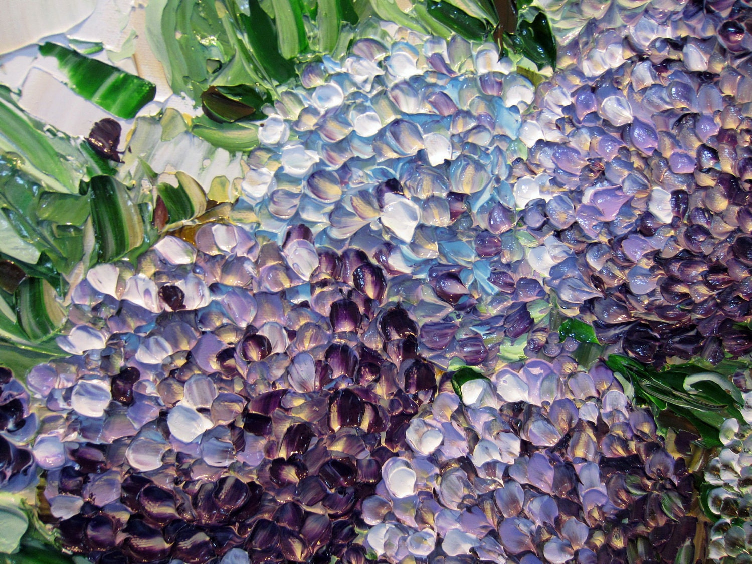 Hydrangea Giclee Print: Palette Knife Floral Canvas Art - Etsy