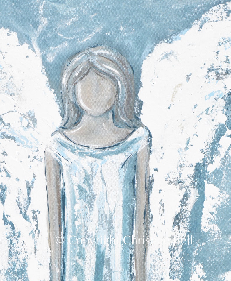 ORIGINAL Art Abstract Angel Painting Acrylic Painting Guardian - Etsy