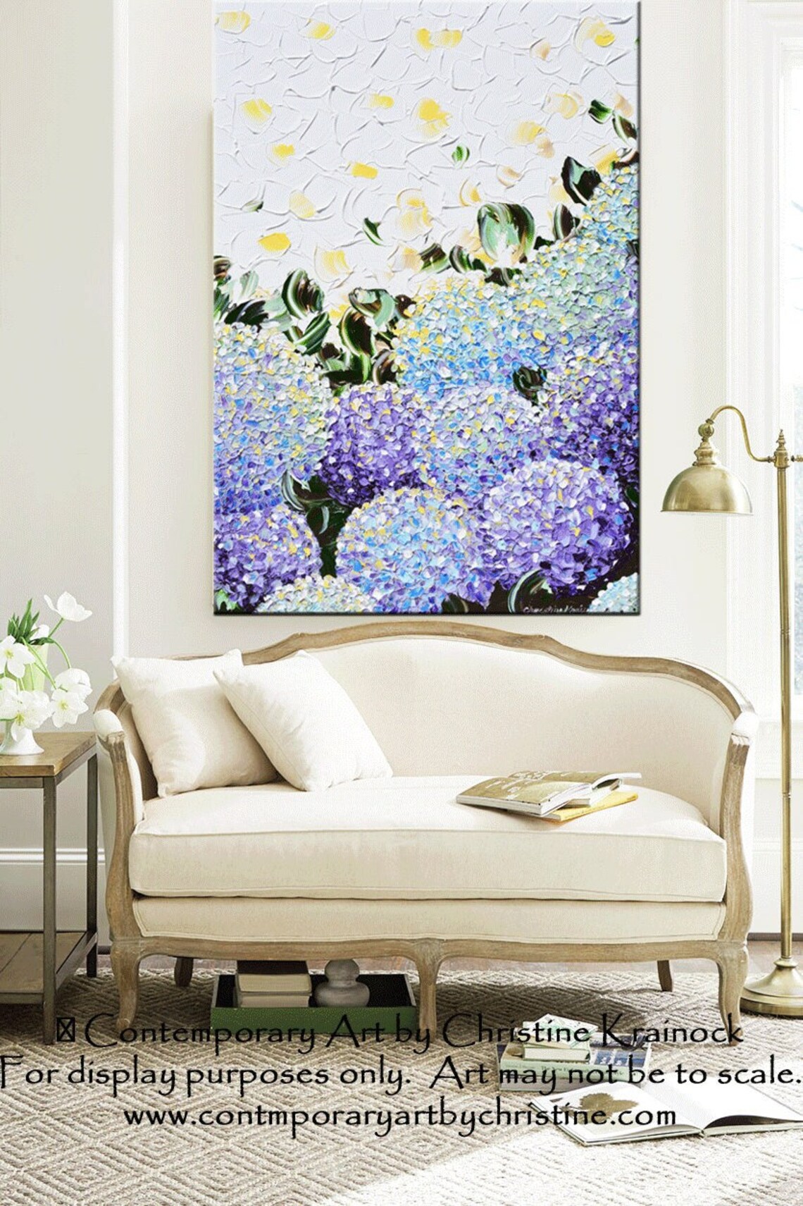 ART PRINT of Abstract Hydrangea Painting Large Art Canvas Wall - Etsy