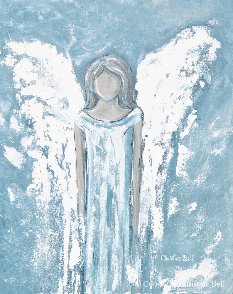Original Angel Painting: Abstract Acrylic Guardian Angel Art, 24x30 - Etsy