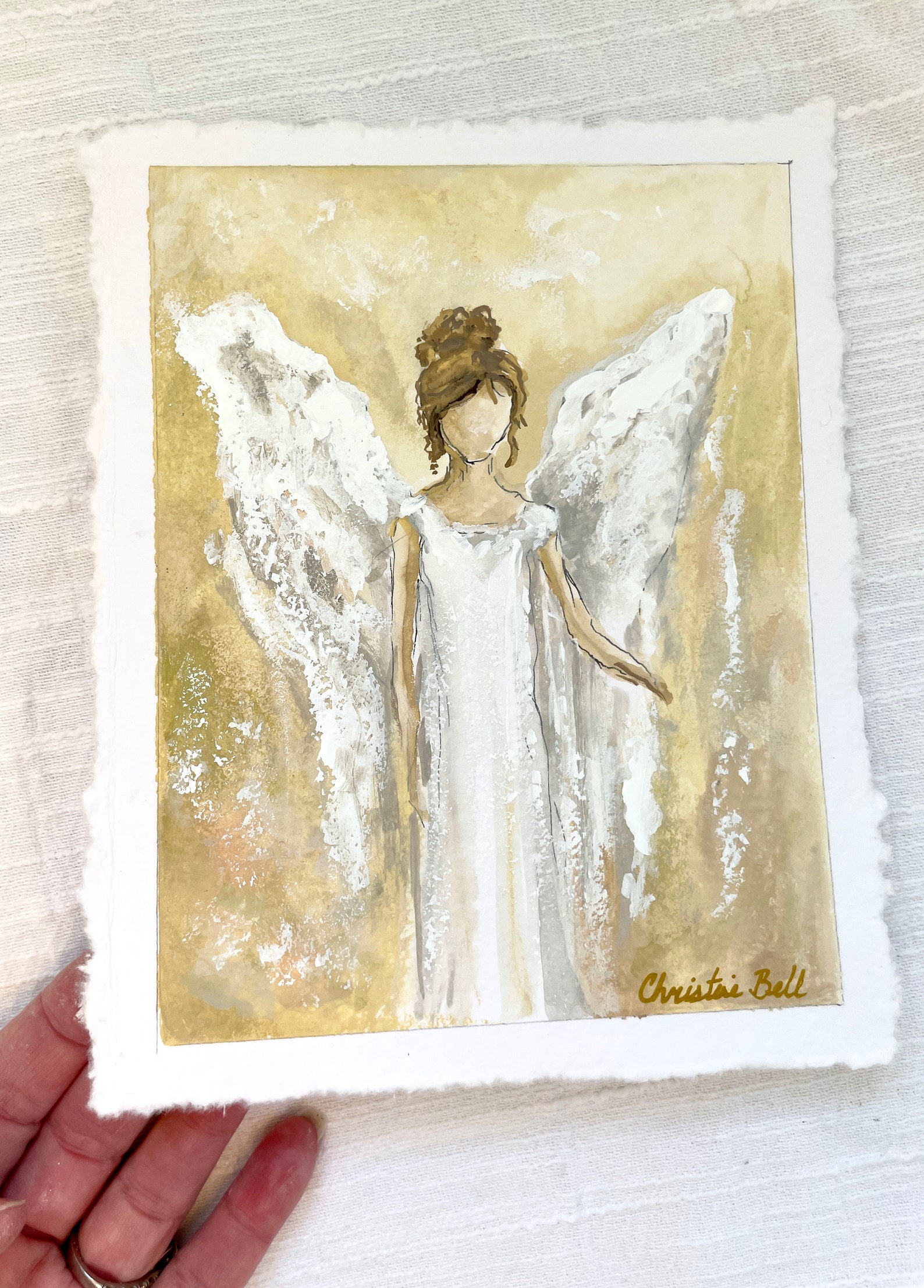 Original Angel Oil Painting: Custom Guardian Angel Art on Canvas - Etsy