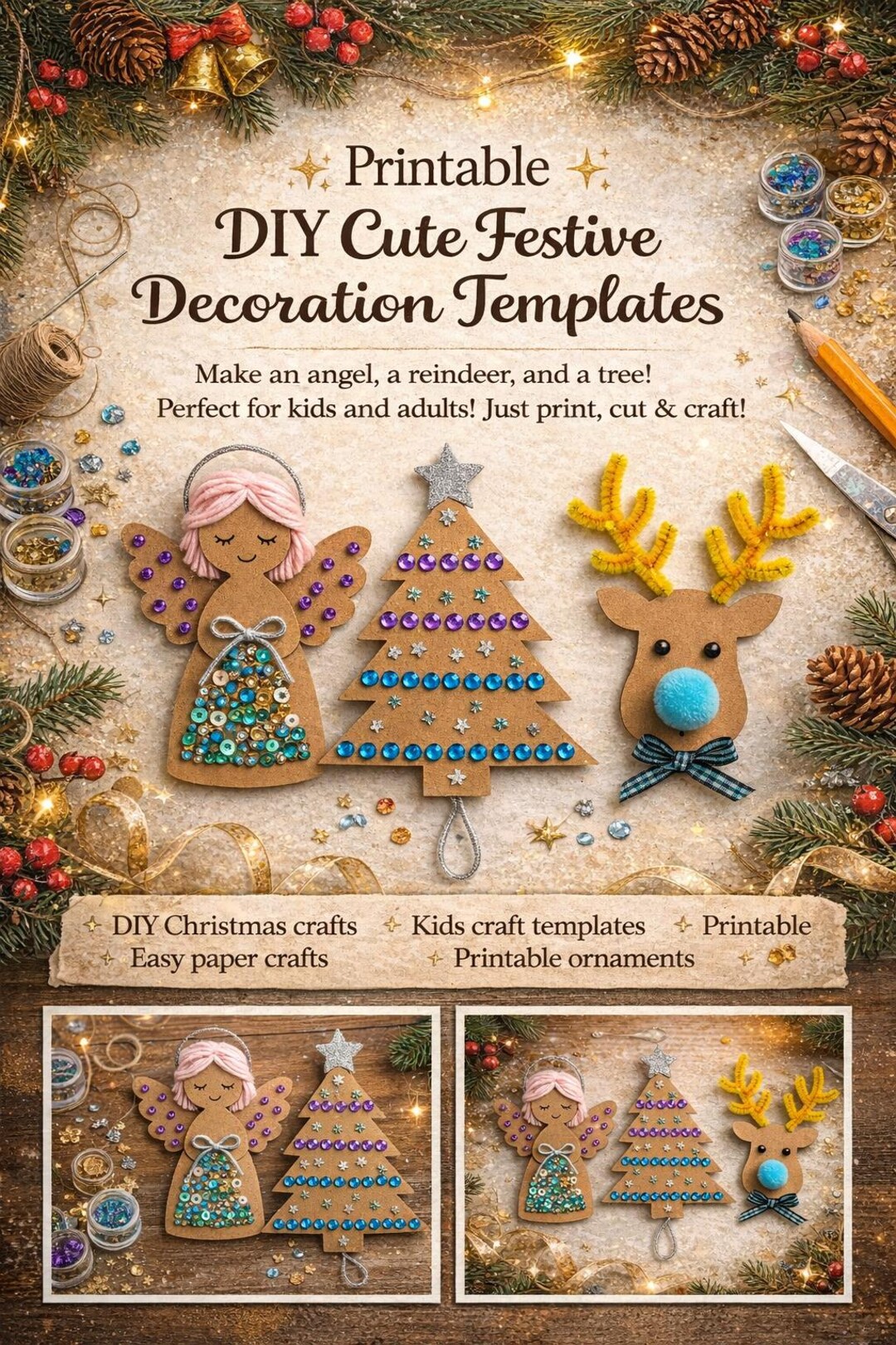 Printable Christmas Craft Templates for Kids DIY Holiday Paper ...