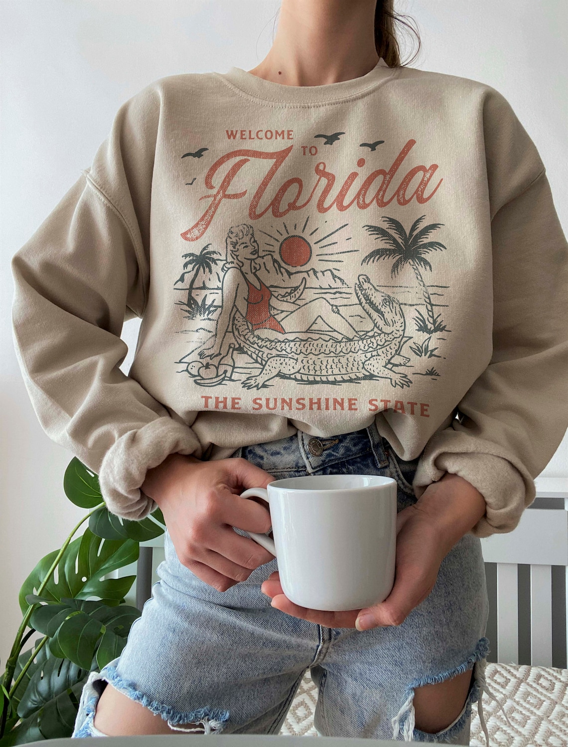 Retro Florida Sweatshirt Florida Alligator Sweatshirt - Etsy
