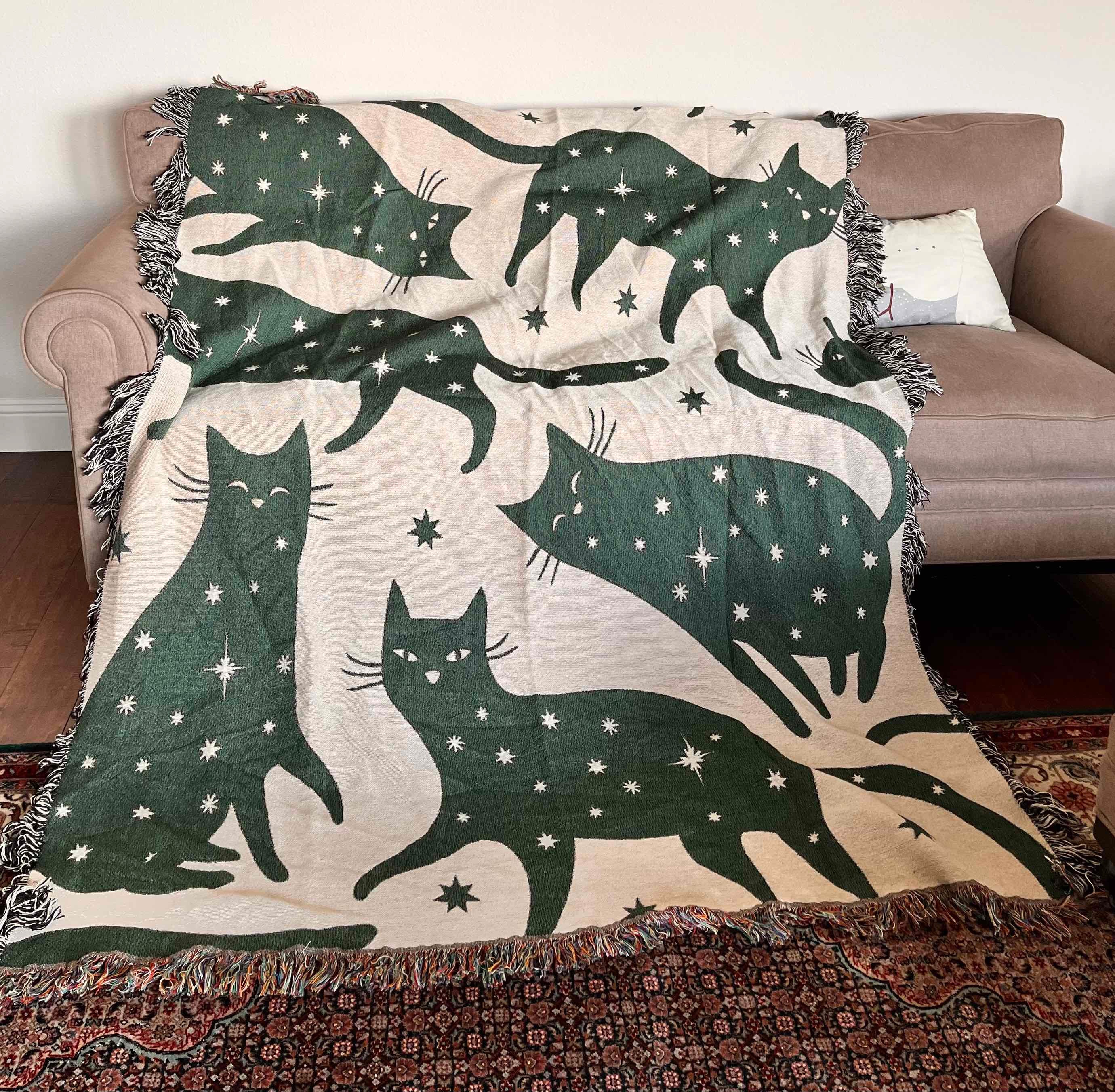 Cute Cats Cotton Woven Throw Blanket/cat Blanket/cat Lover - Etsy